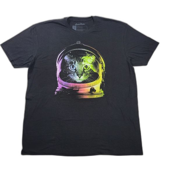 Threadless | Shirts | Threadless Mens Cat Astronaut Tee Shirt Black L ...
